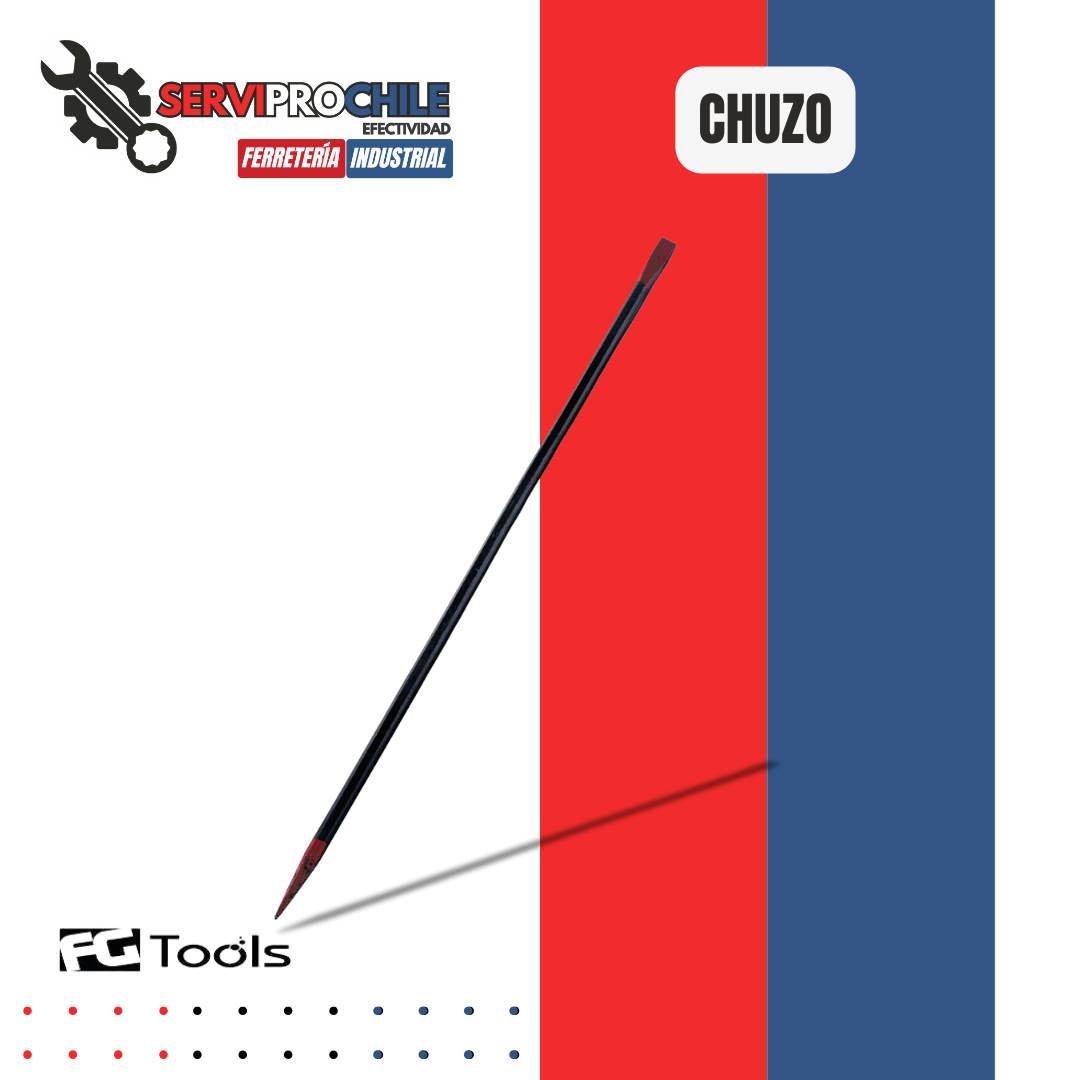 CHUZO DE ACERO DE 1" X 1.6MT LARGO FG TOOLS - Ferretería ServiProChile SPA